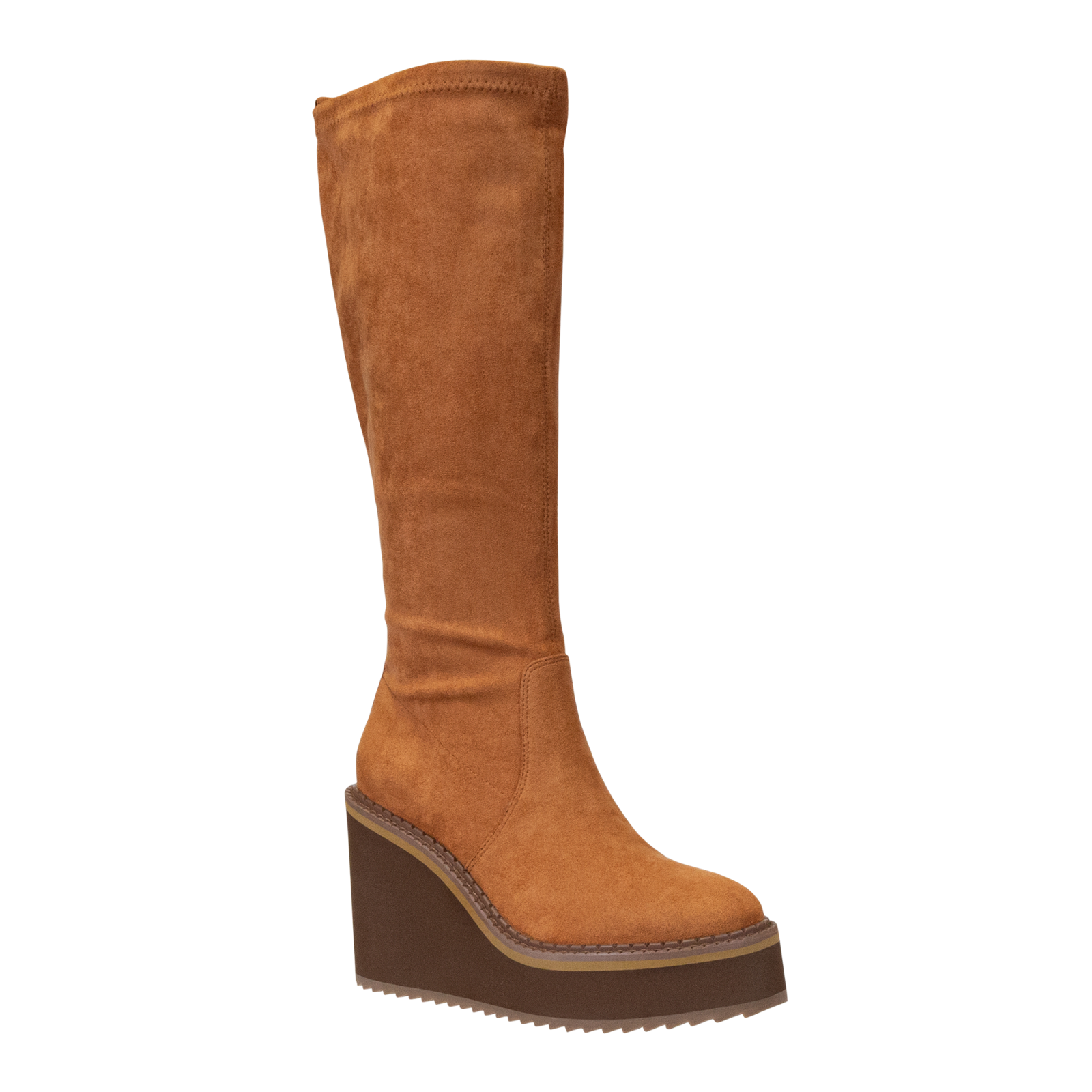 NAKED FEET - APEX in CAMEL Wedge Knee High Boots – Barkin’ Dogs Shoe Co.